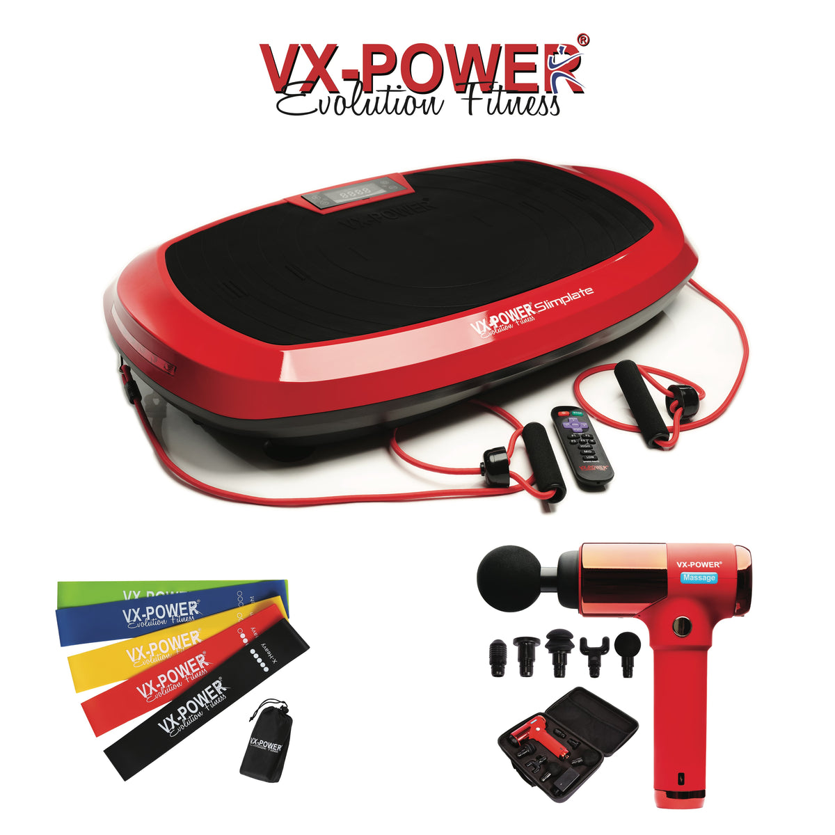SIMPLATE GALAXY + MASSAGER GUN + RESISTANCE BANDS – VX-Power Evolution ...